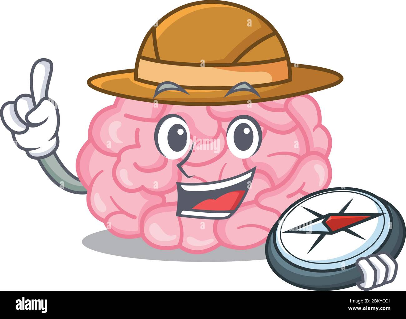 mascot design concept of human brain explorer with a compass Stock ...