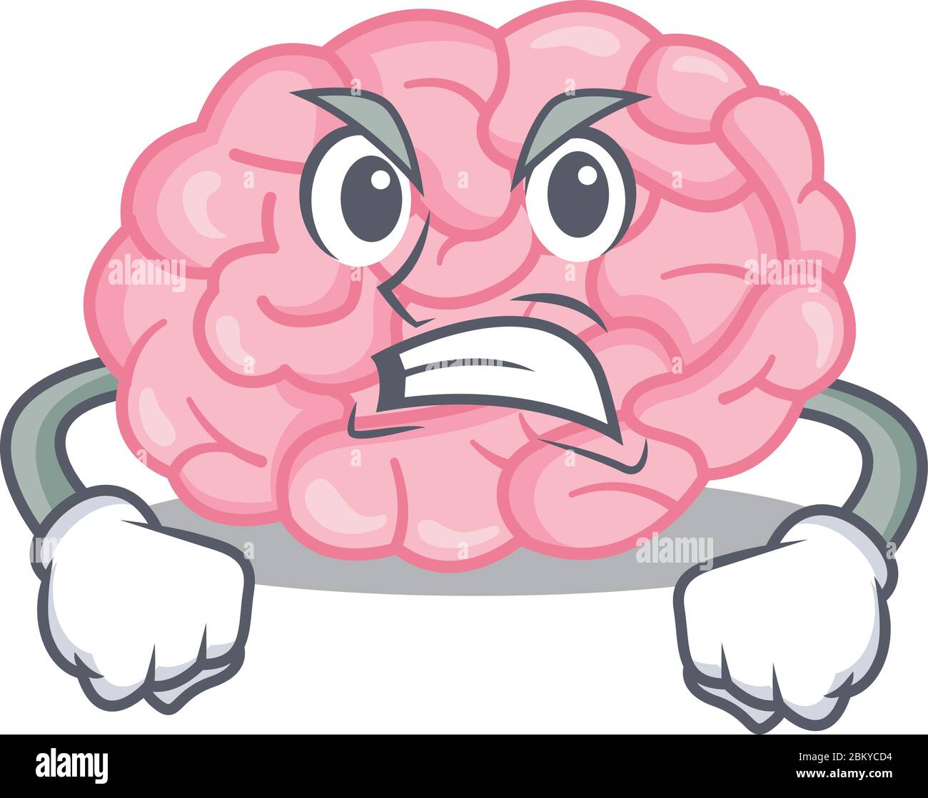 Mascot design concept of human brain with angry face Stock Vector Image ...