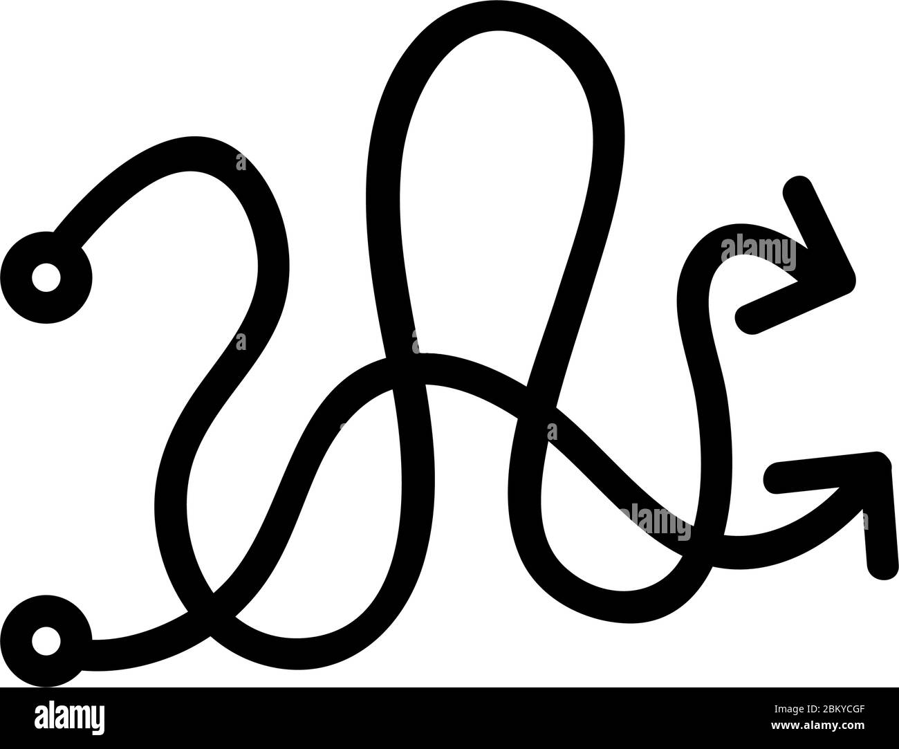 confusion in directions of movement icon vector outline illustration ...