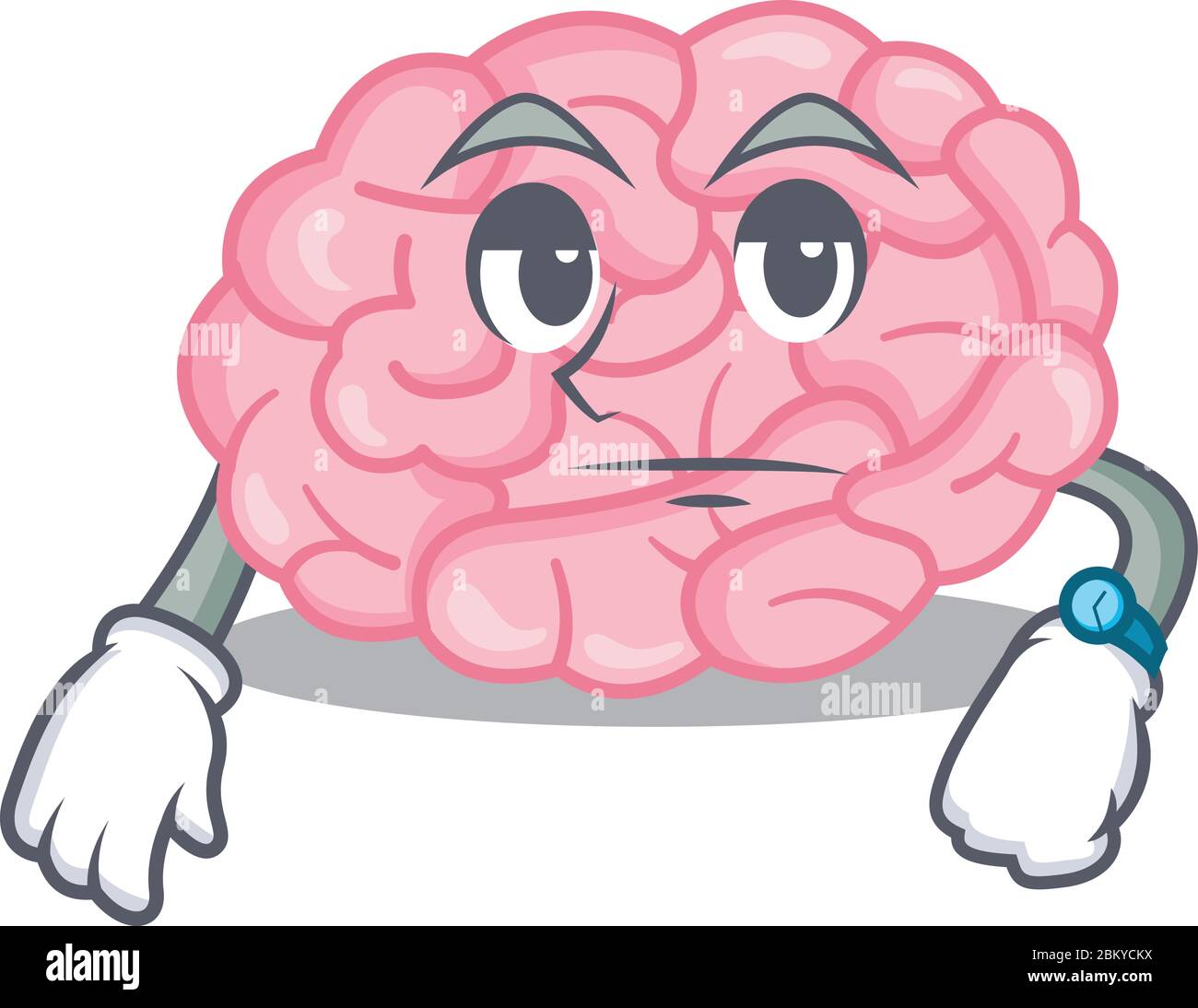 Mascot design of human brain showing waiting gesture Stock Vector Image ...