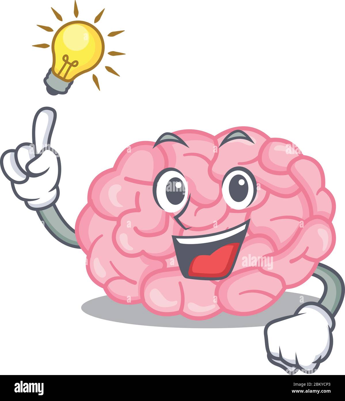 Mascot character design of human brain with has an idea smart gesture ...