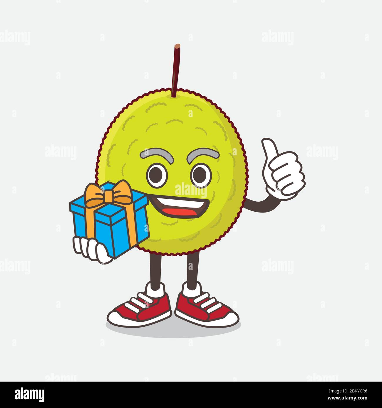 An illustration of Entawak Fruit cartoon mascot character with gift ...