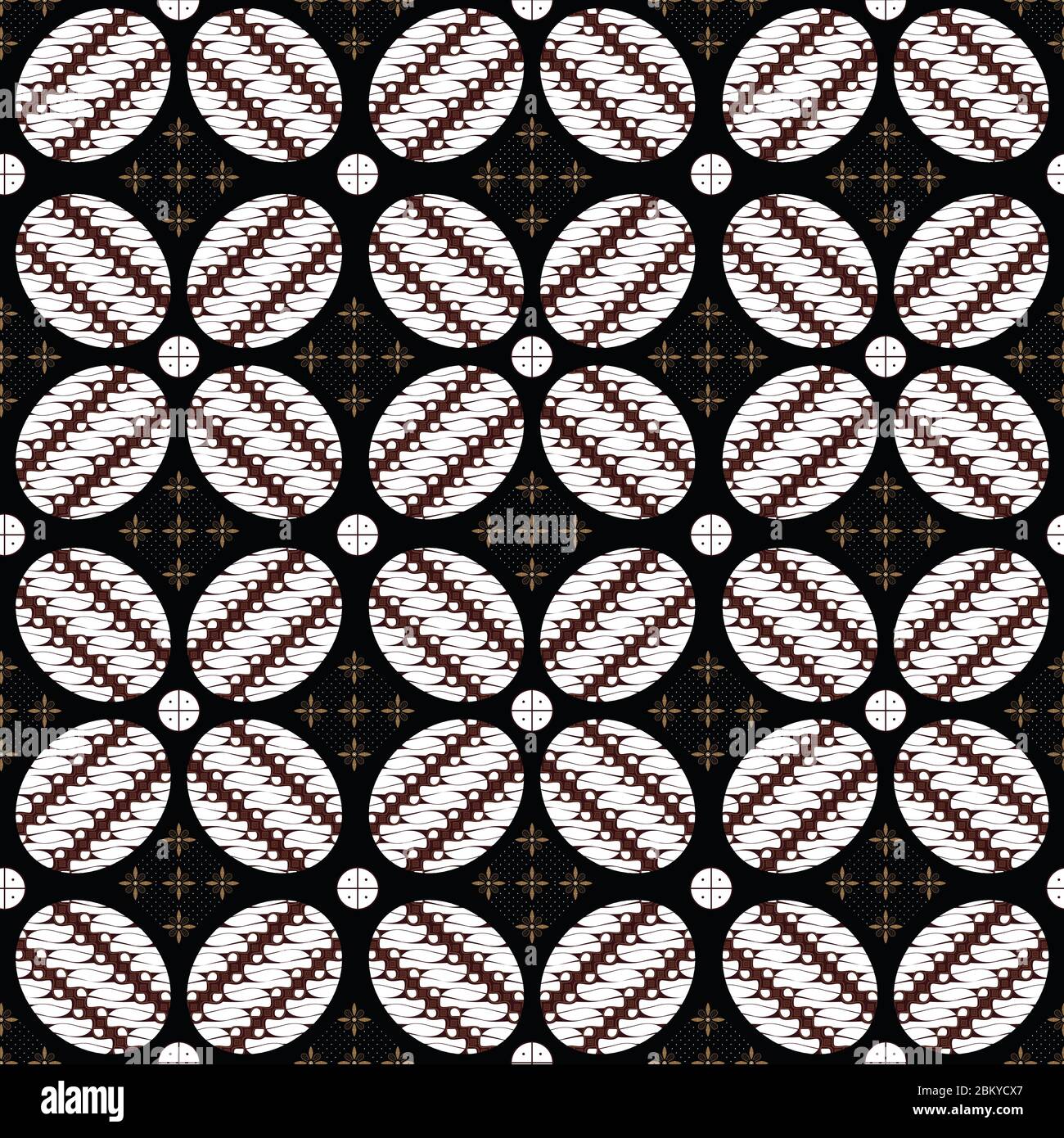Elegant flower pattern on Java batik design with fabric black color ...