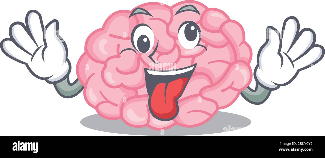 A cartoon design of human brain having a crazy face Stock Vector Image ...