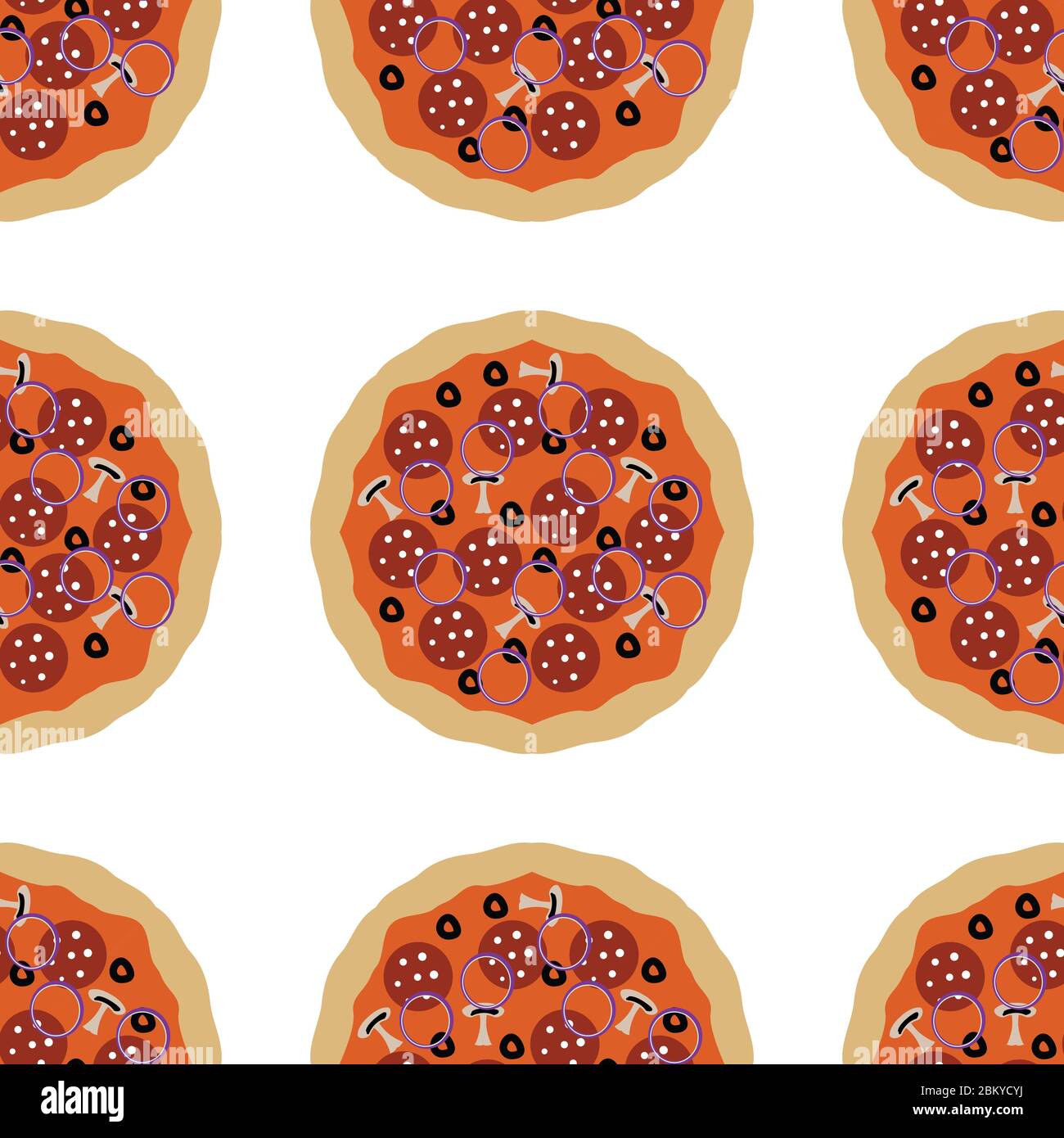 Pizza seamless pattern element , isolated on clean white background ...