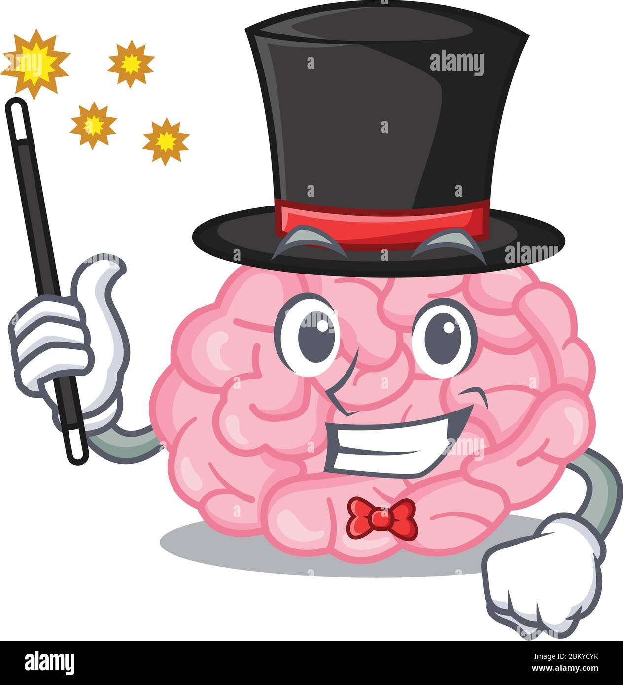 An attractive Magician of human brain cartoon design Stock Vector Image ...