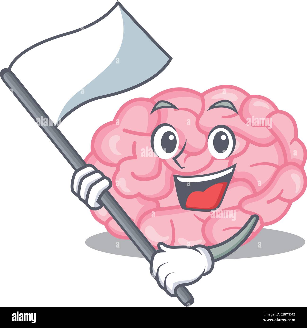 A nationalistic human brain mascot character design with flag Stock ...