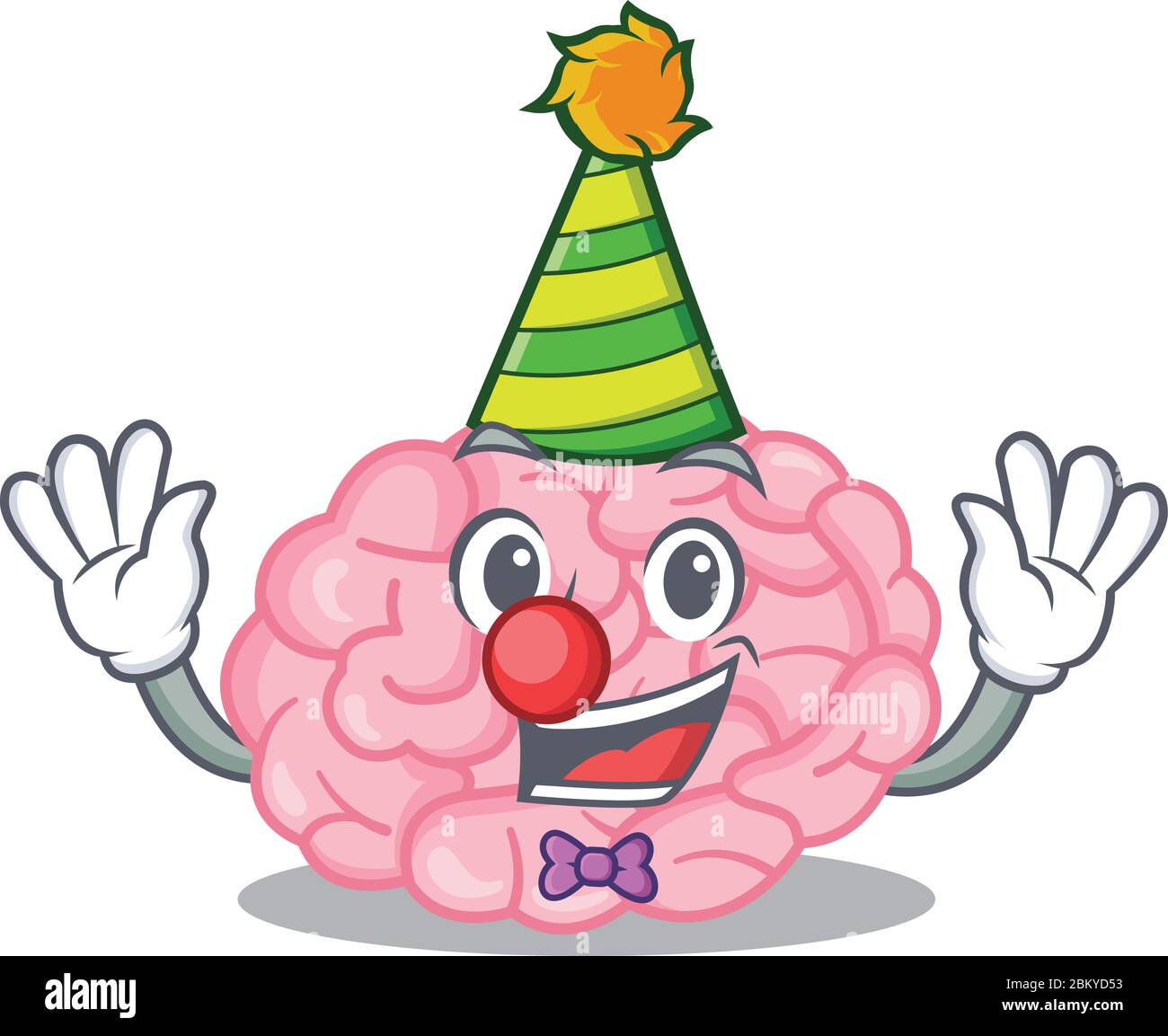cartoon character design concept of cute clown human brain Stock Vector ...