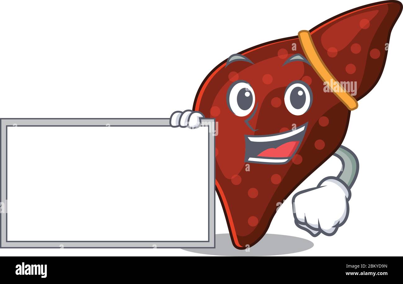 Human cirrhosis liver cartoon character design style with board Stock ...
