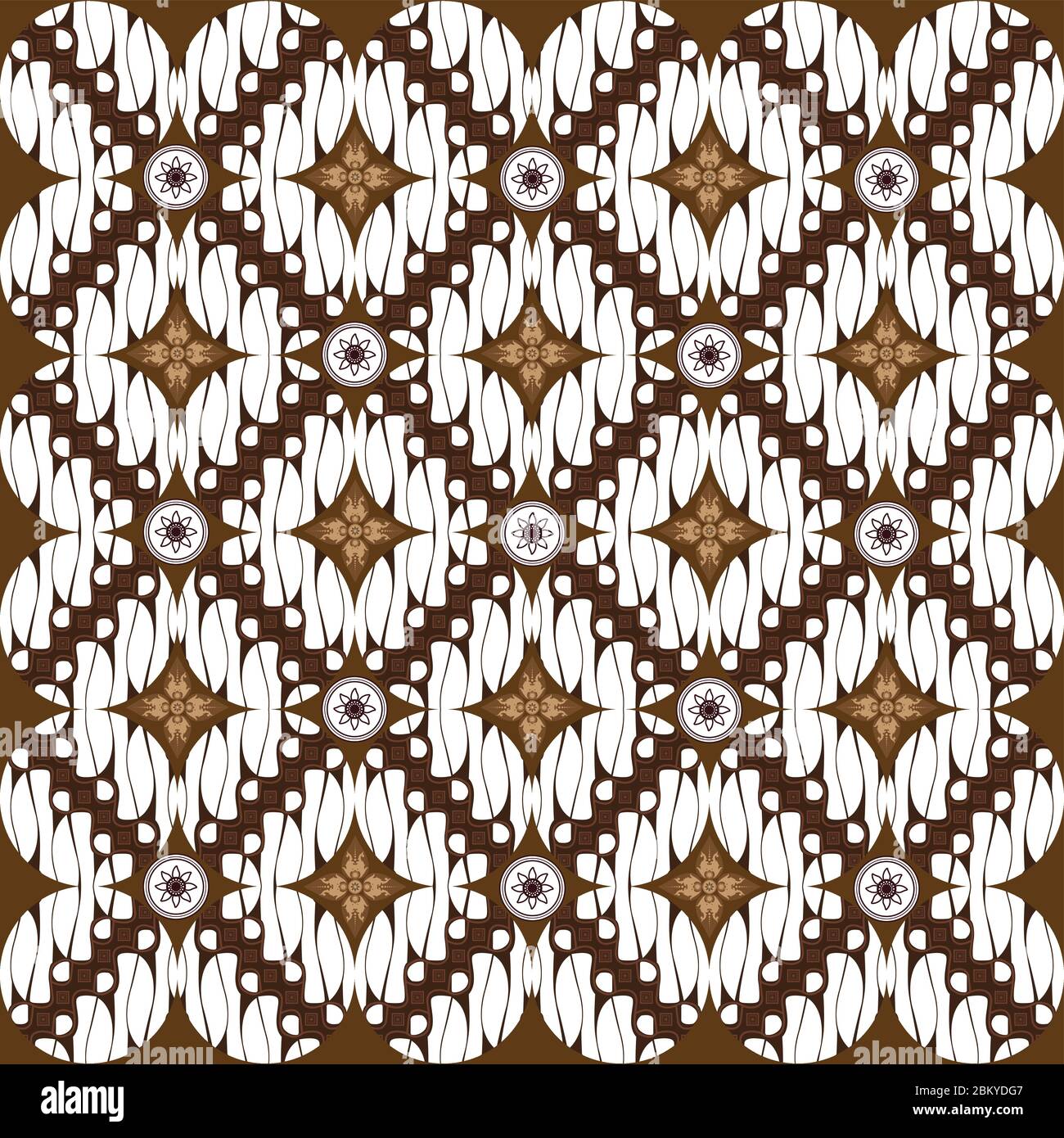 Geometric ethnic pattern on Javanese batik with elegant white brown ...