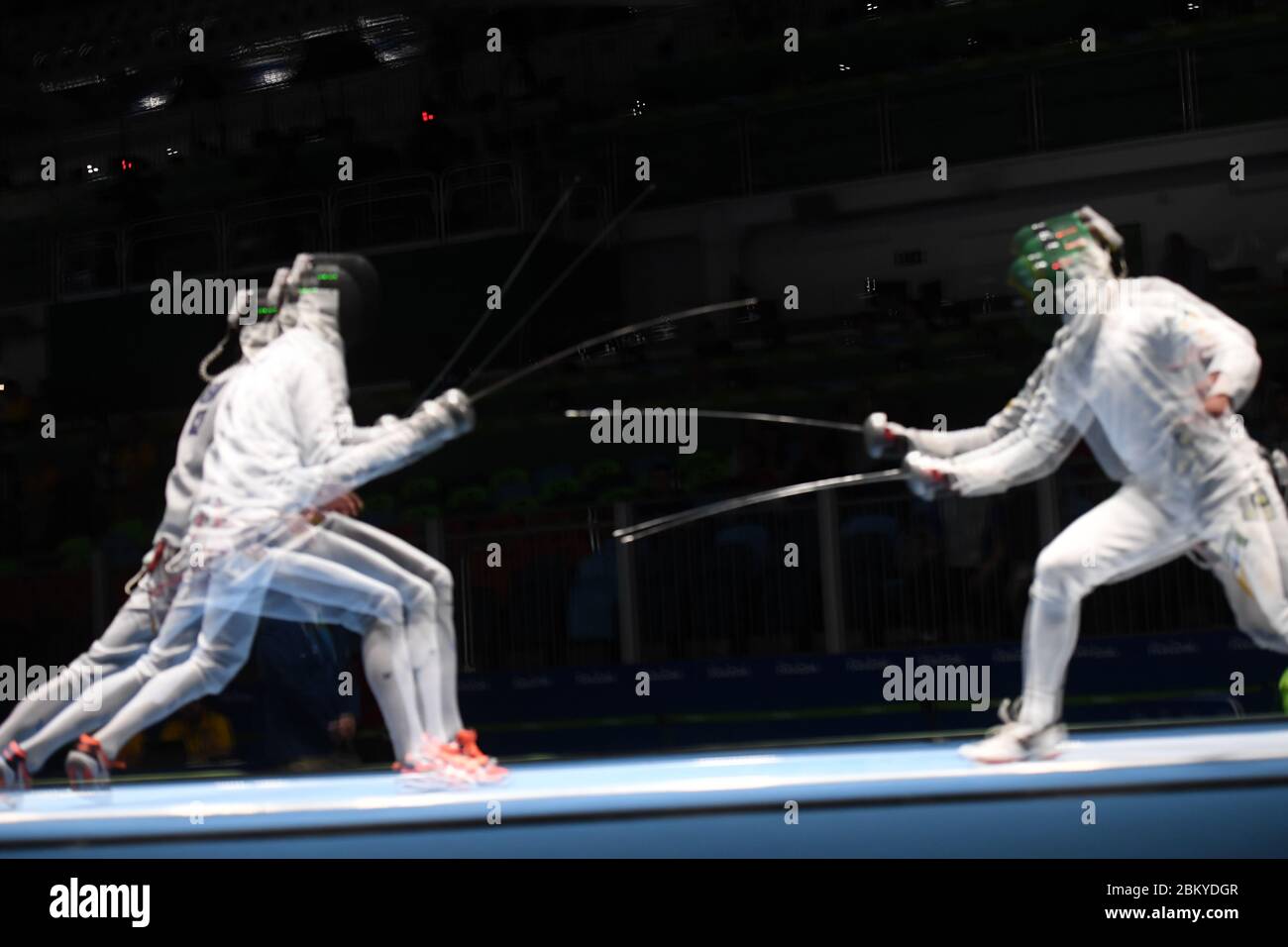 Fencing competition during the 2016 Olympic Games Stock Photo - Alamy
