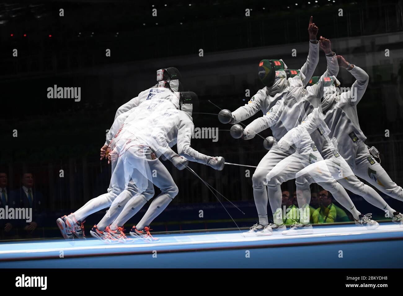 Fencing competition during the 2016 Olympic Games Stock Photo - Alamy