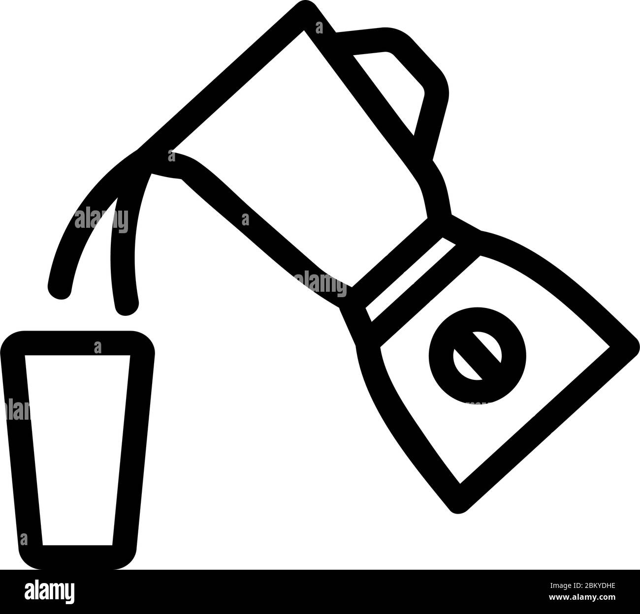 pouring cocktail into glass icon vector outline illustration Stock ...