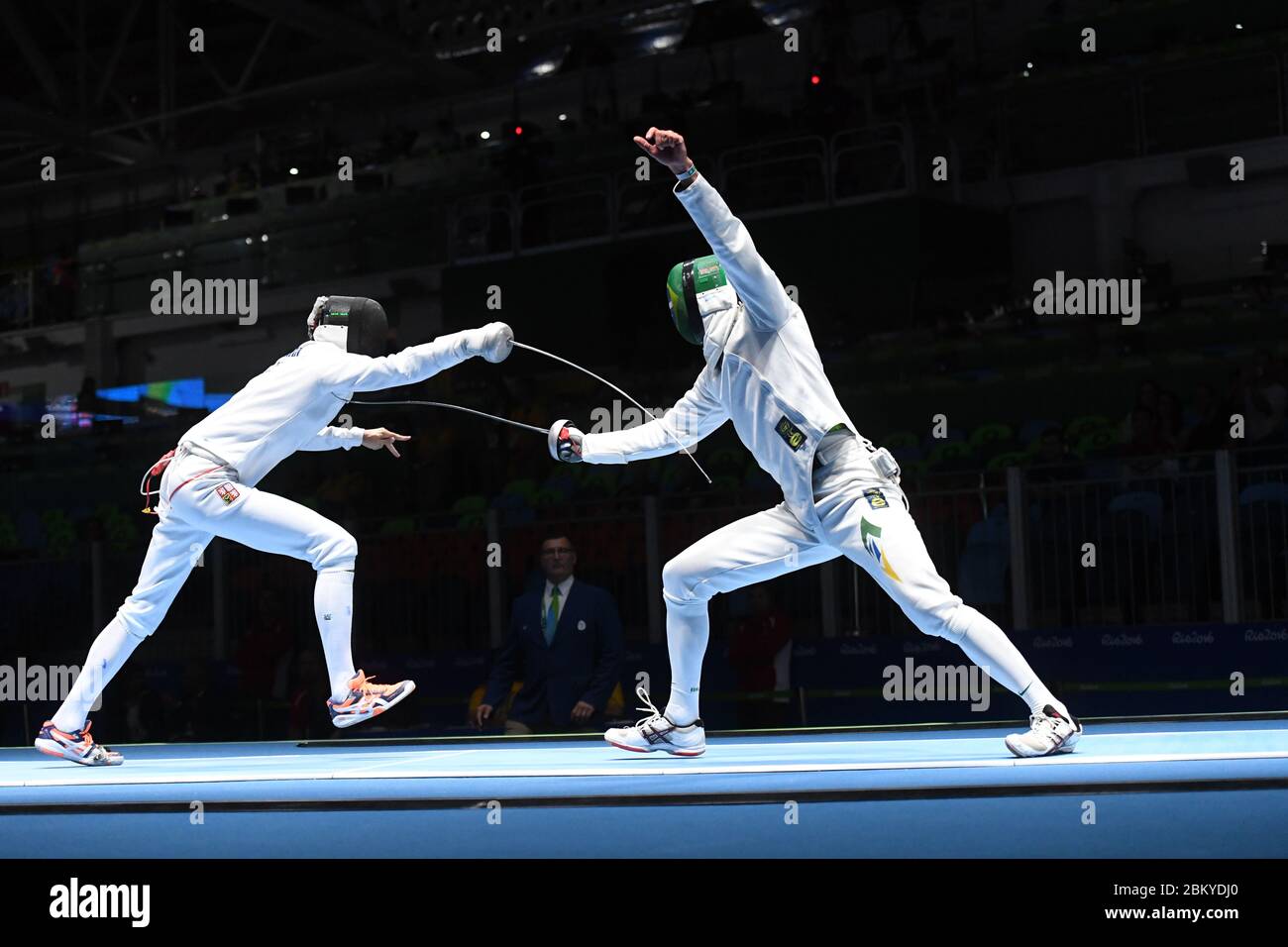 Fencing competition during the 2016 Olympic Games Stock Photo - Alamy