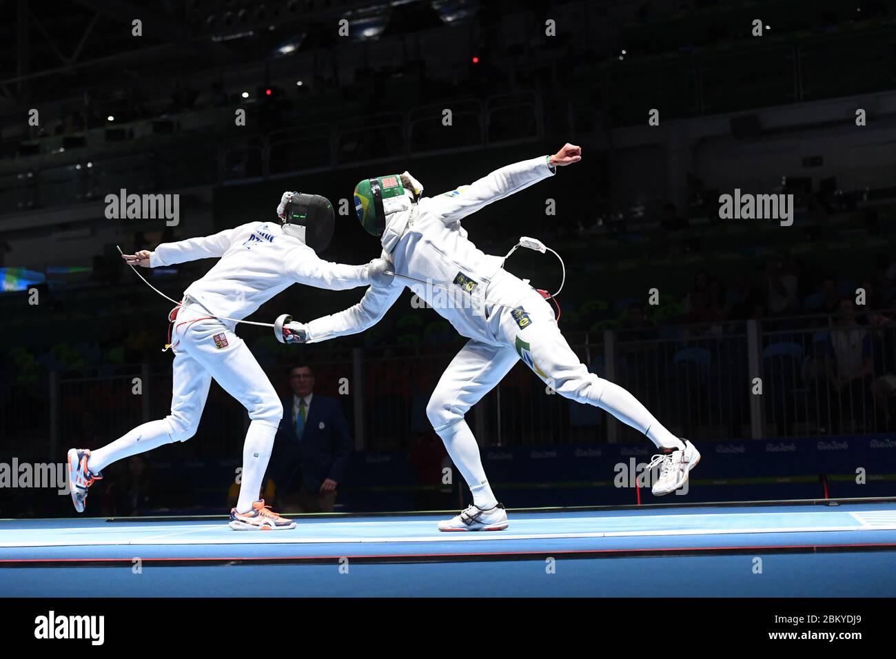 Fencing competition during the 2016 Olympic Games Stock Photo - Alamy