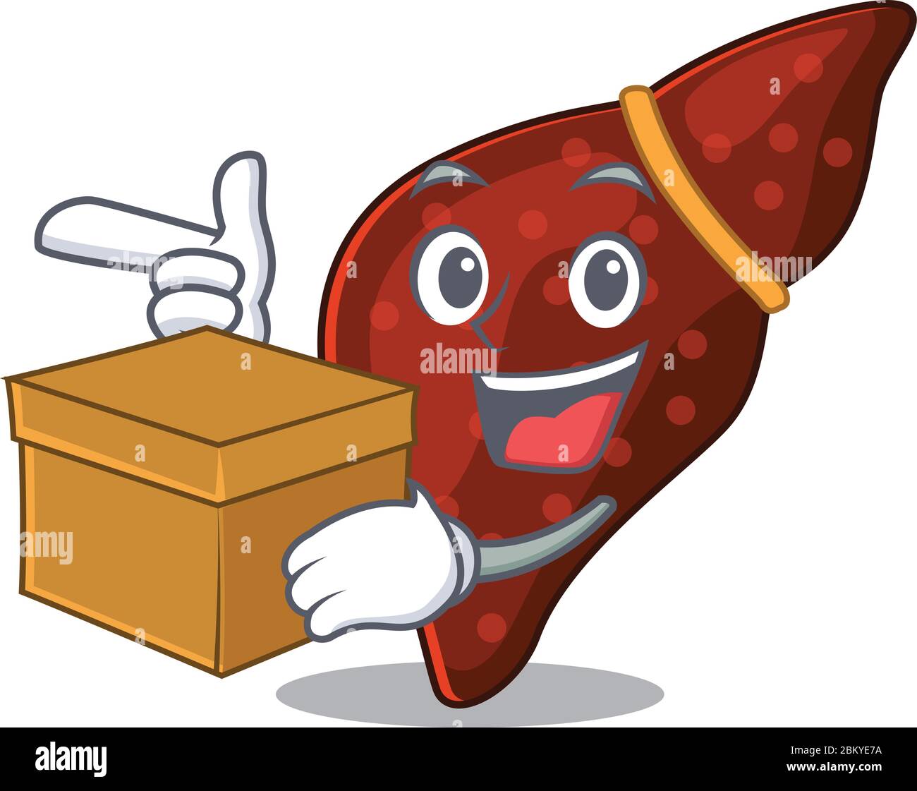 An picture of human cirrhosis liver cartoon design concept holding a ...