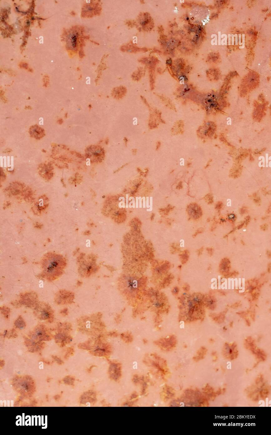 Bright rust stains texture paint showing through to rust underneath ...