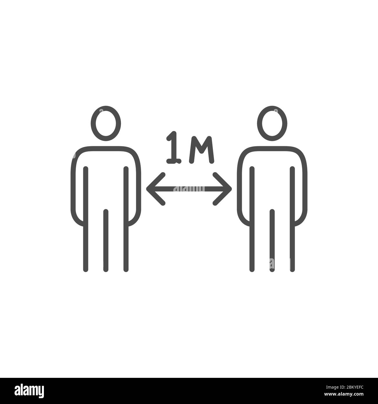 Social distancing. Keep distance related vector thin line icon Stock ...