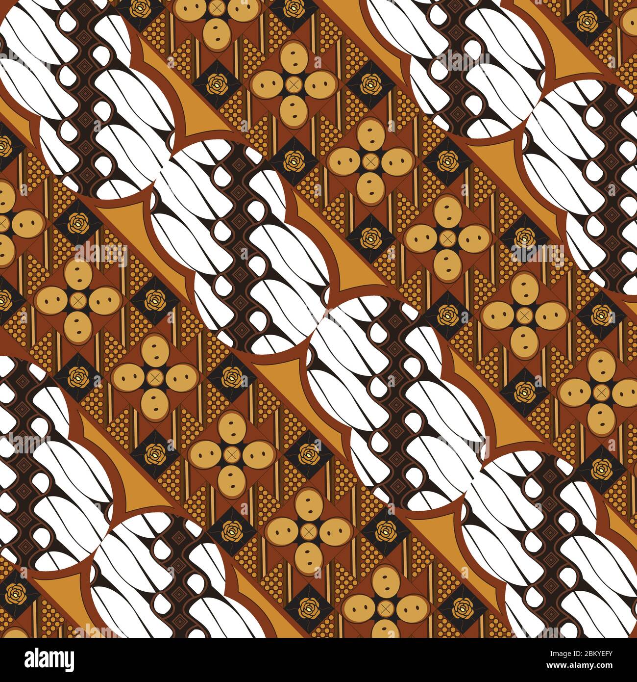 Classic Javanese batik pattern with simple golden brown color Stock ...