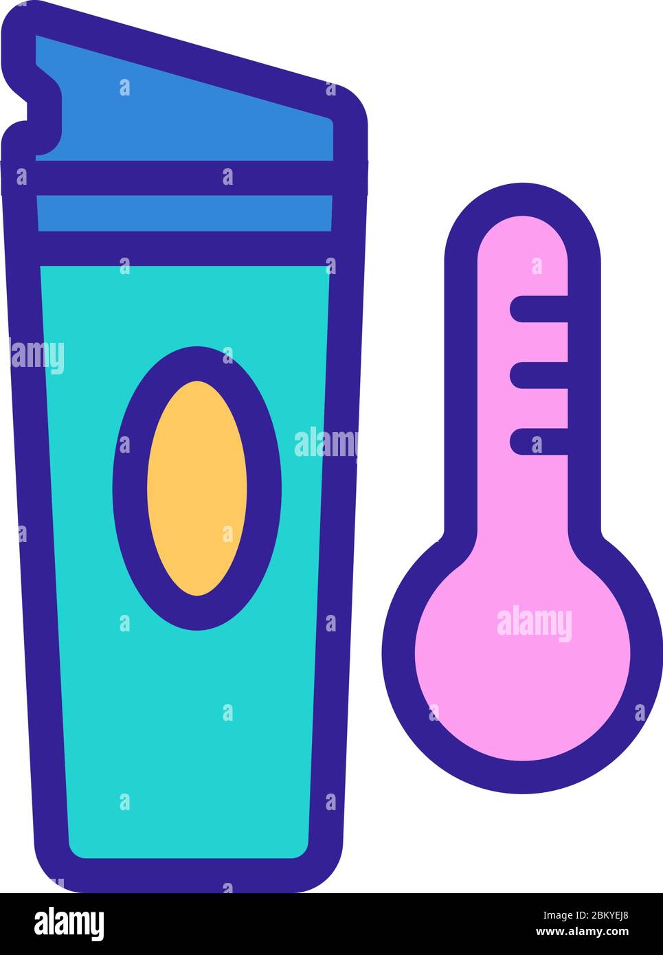thermo cup high temperature icon vector outline illustration Stock ...