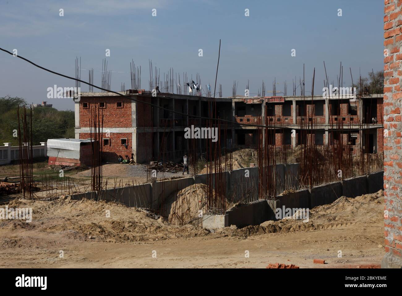 Workers under construction building project, Infrastructure projects ...