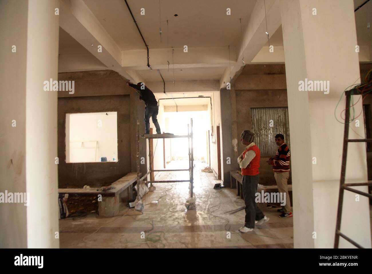 Workers under construction building project, Infrastructure projects ...