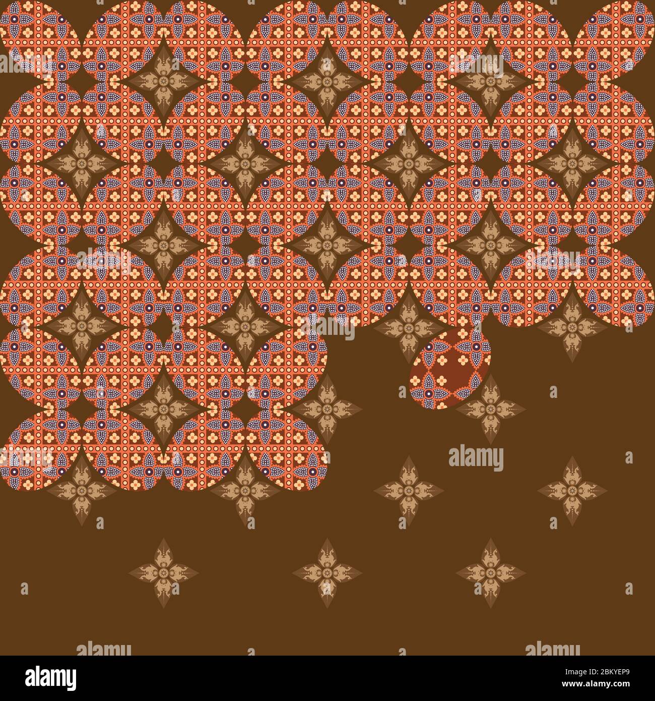 Modern Javanese batik pattern with seamless orange brown color Stock ...
