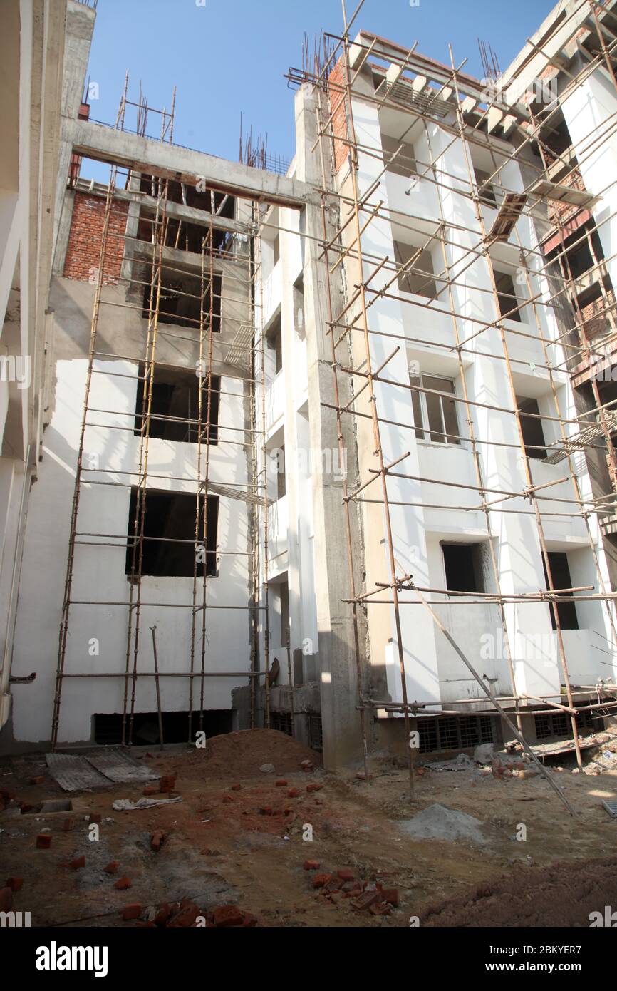 Workers under construction building project, Infrastructure projects ...