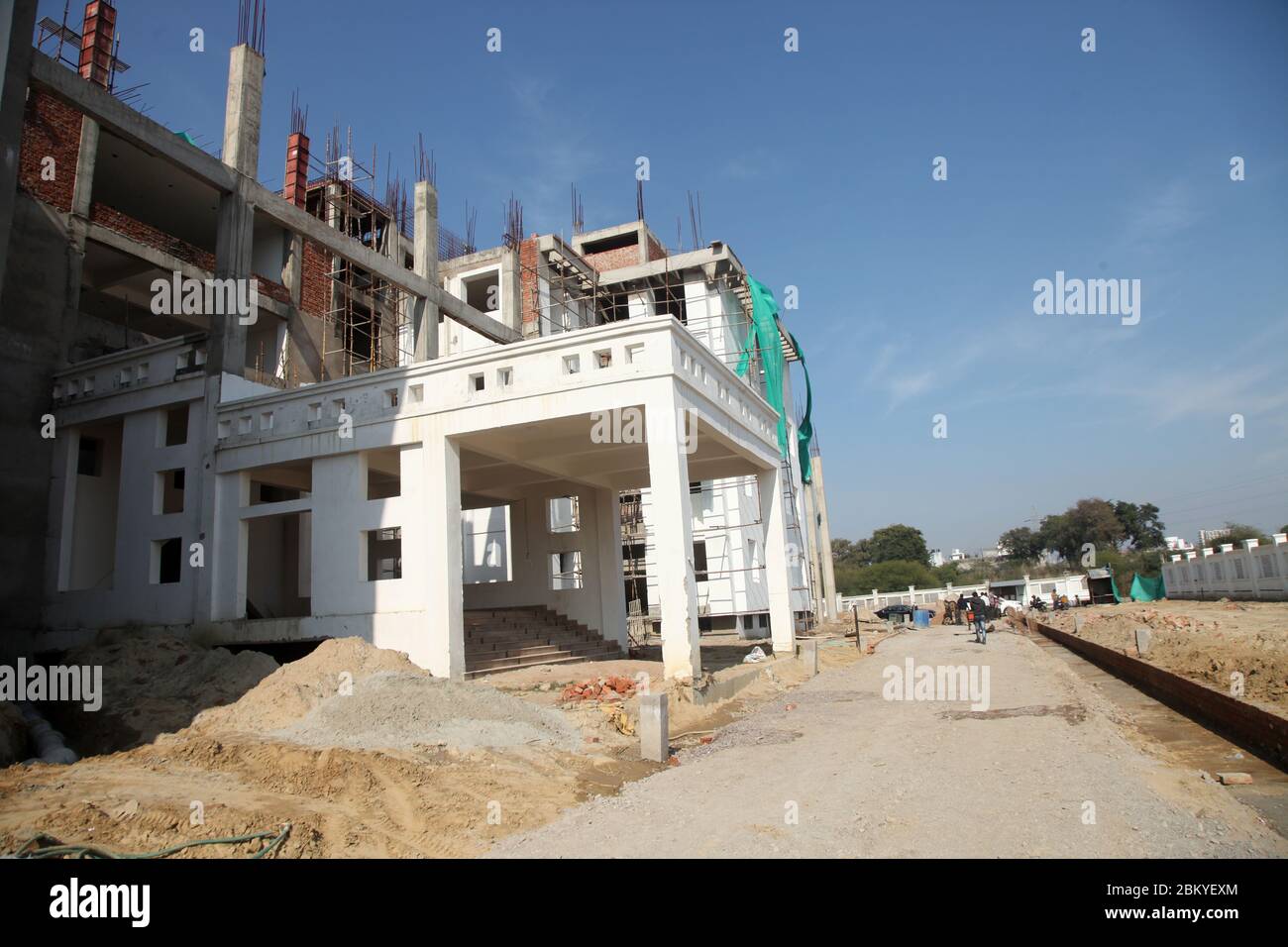 Workers under construction building project, Infrastructure projects ...