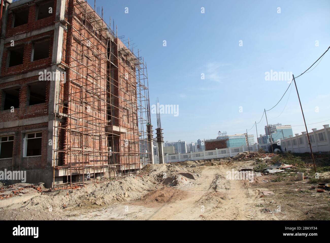 Workers under construction building project, Infrastructure projects ...