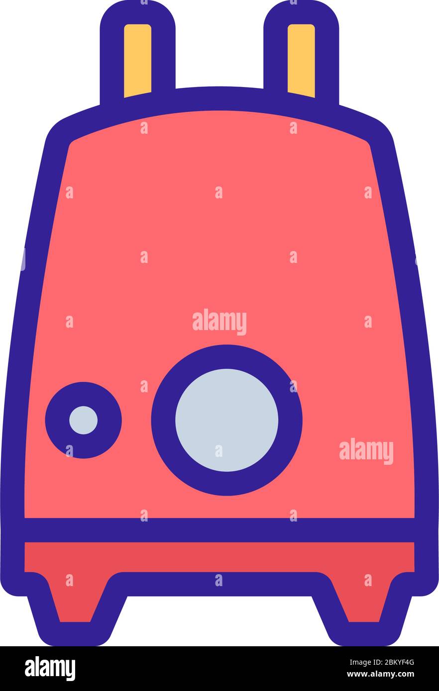 mechanical toaster front view icon vector outline illustration Stock ...