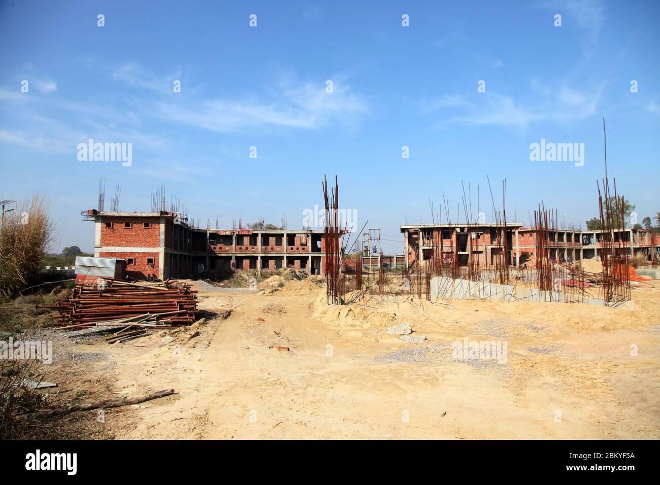 Workers under construction building project, Infrastructure projects ...