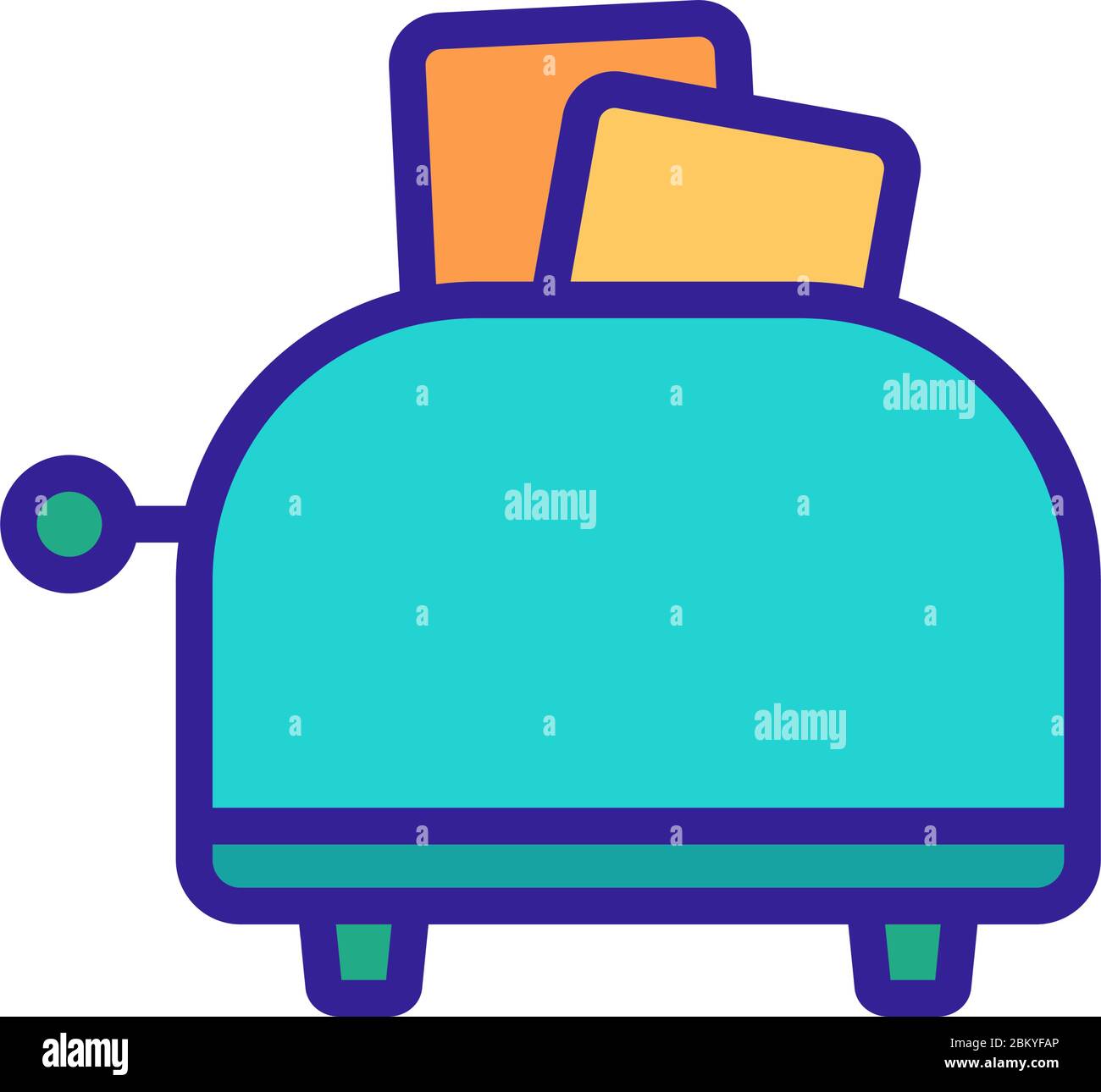 mechanical toaster with two slices of bread icon vector outline ...