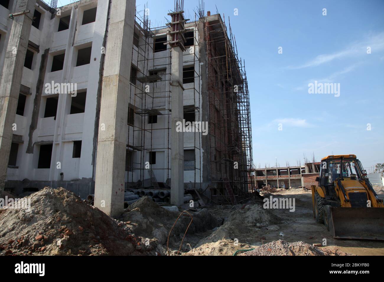 Workers under construction building project, Infrastructure projects ...