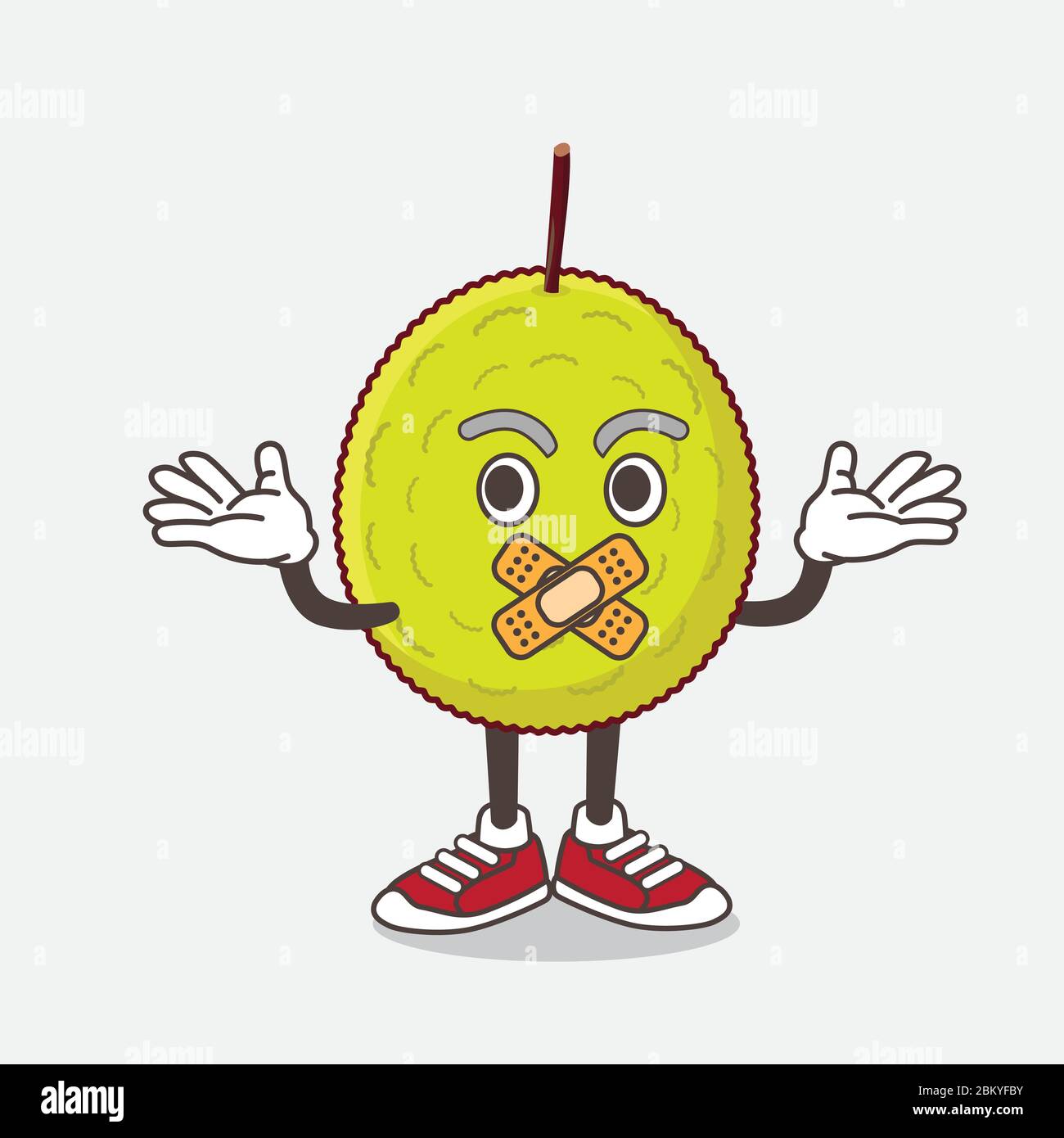 An illustration of Entawak Fruit cartoon mascot character making a ...