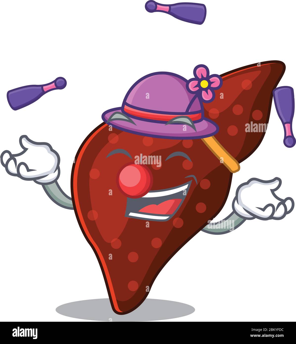 An attractive human cirrhosis liver cartoon design style playing ...