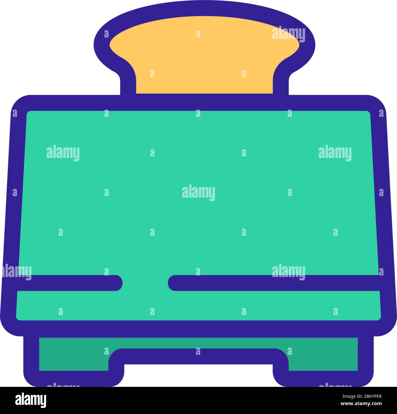 ready bread toast in toaster icon vector outline illustration Stock ...