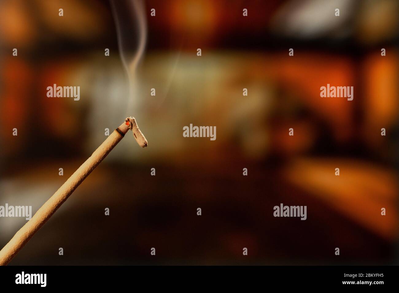 Burning Incense Sticks with smoke, joss sticks burning at a vintage ...