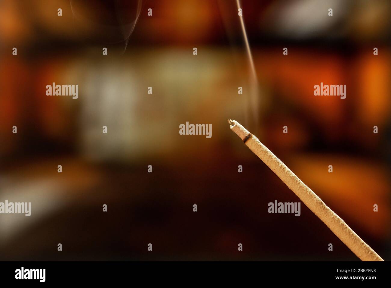 Burning Incense Sticks with smoke, joss sticks burning at a vintage ...