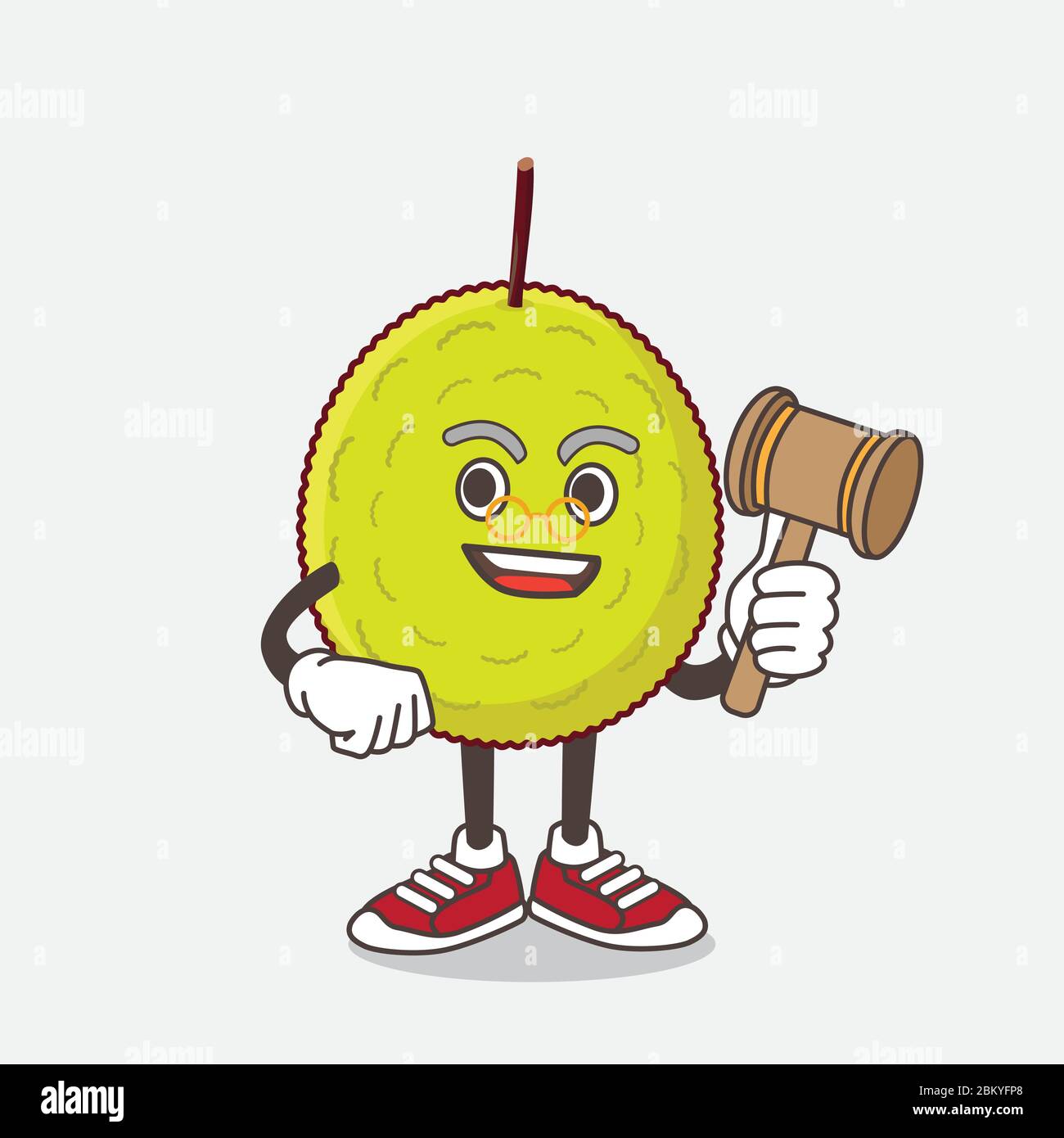 An illustration of Entawak Fruit cartoon mascot character as wise judge ...
