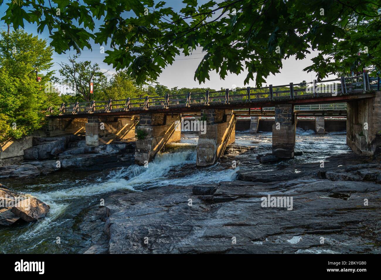 Bridge and falls Stock Photo - Alamy