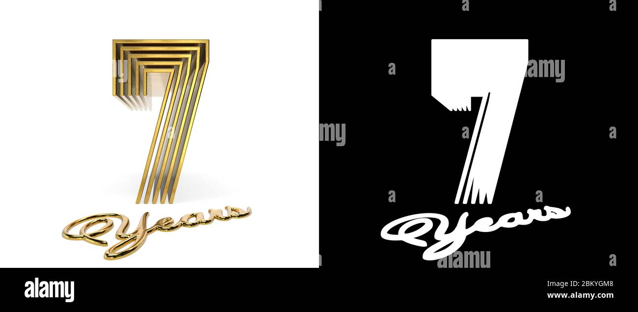 Number 7 (number seven) anniversary celebration design with five ...
