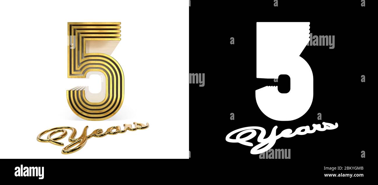 Number 5 (number five) anniversary celebration design with five ...