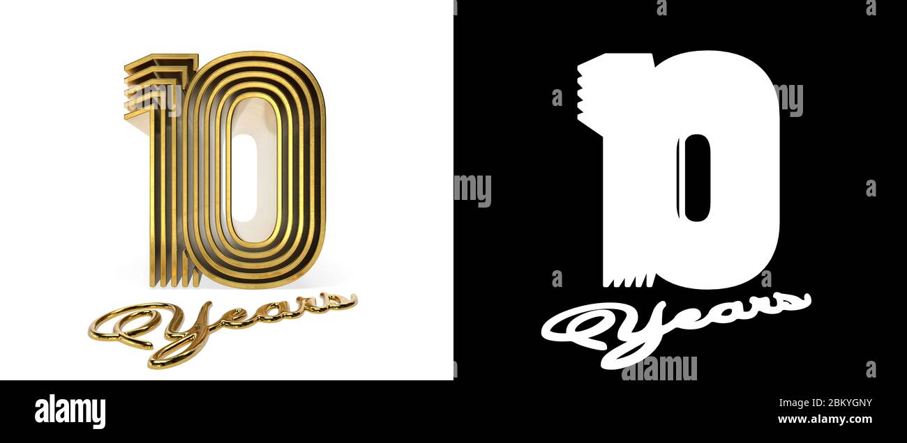 Number 10 (number ten) anniversary celebration design with five ...