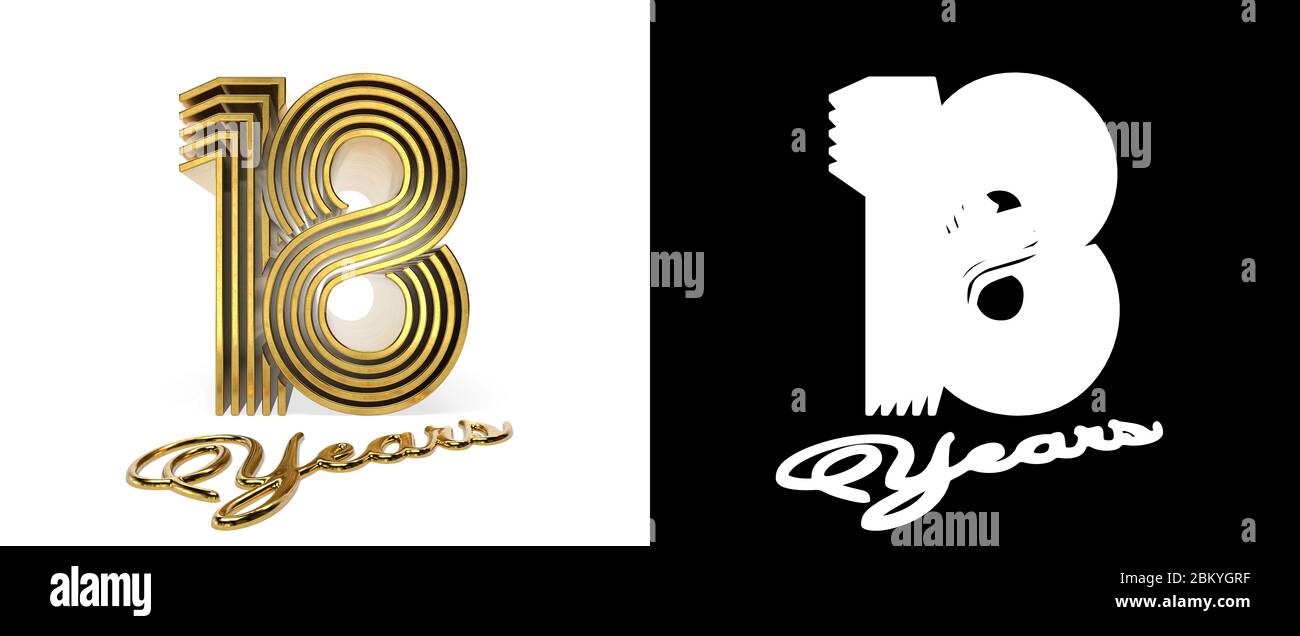 Number 18 (number eighteen) anniversary celebration design with five ...