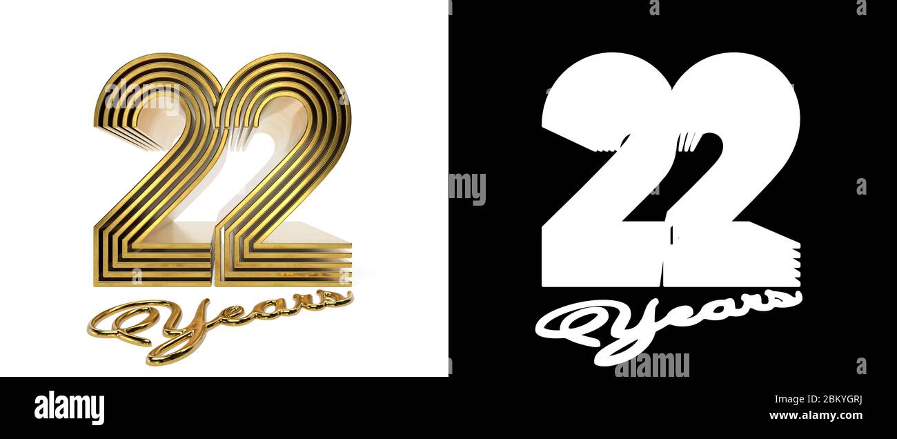 Number 22 (number twenty-two) anniversary celebration design with five ...