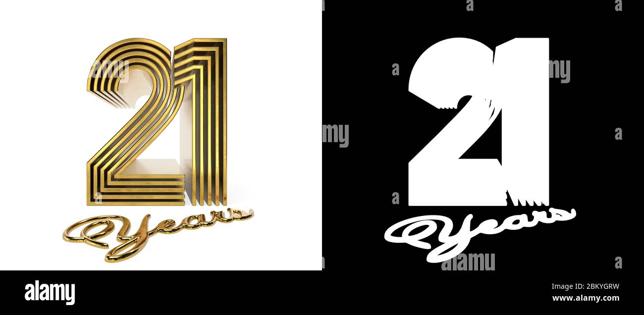 Number 21 (number twenty-one) anniversary celebration design with five ...