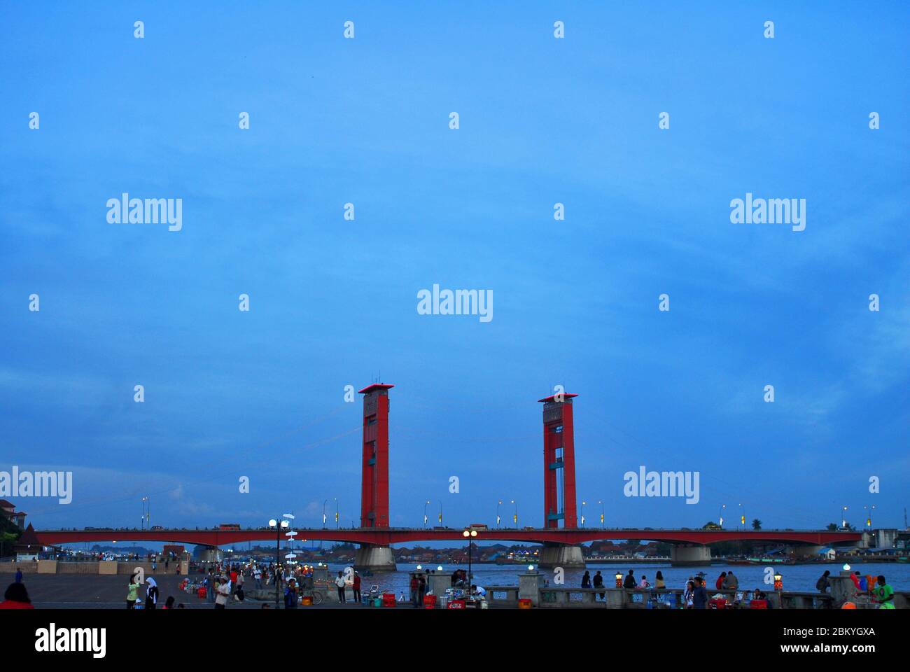 Ampera bridge over Musi river, Palembang, Indonesia Stock Photo - Alamy