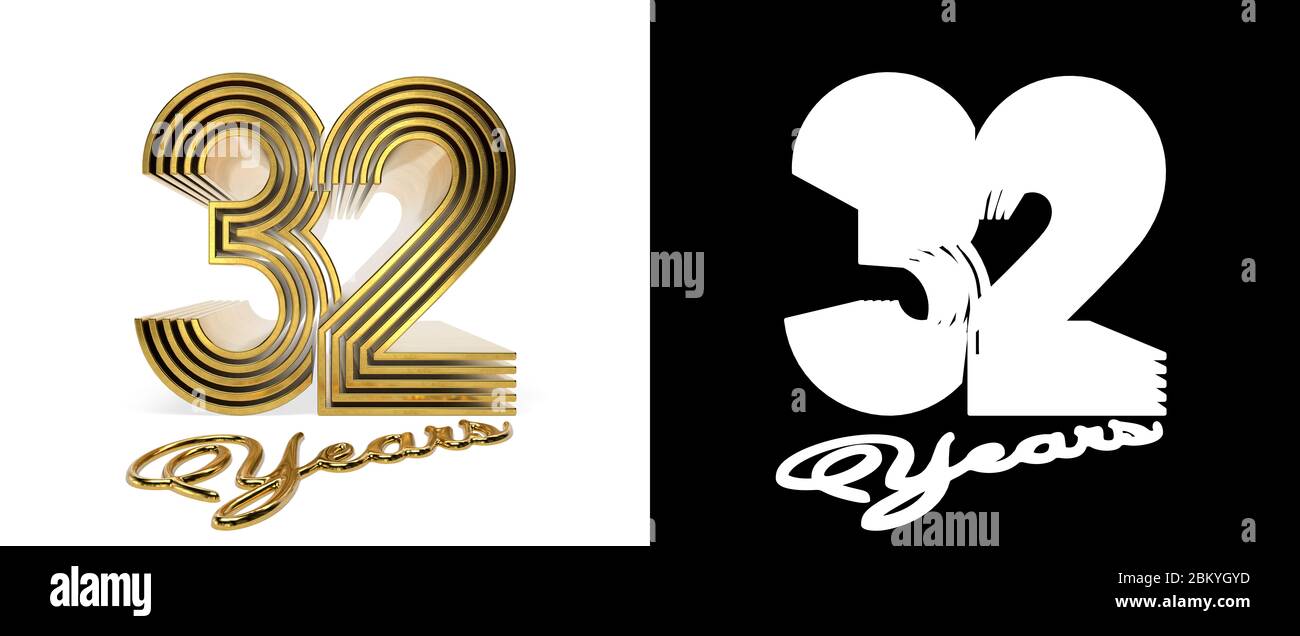 Number 32 (number thirty-two) anniversary celebration design with five ...