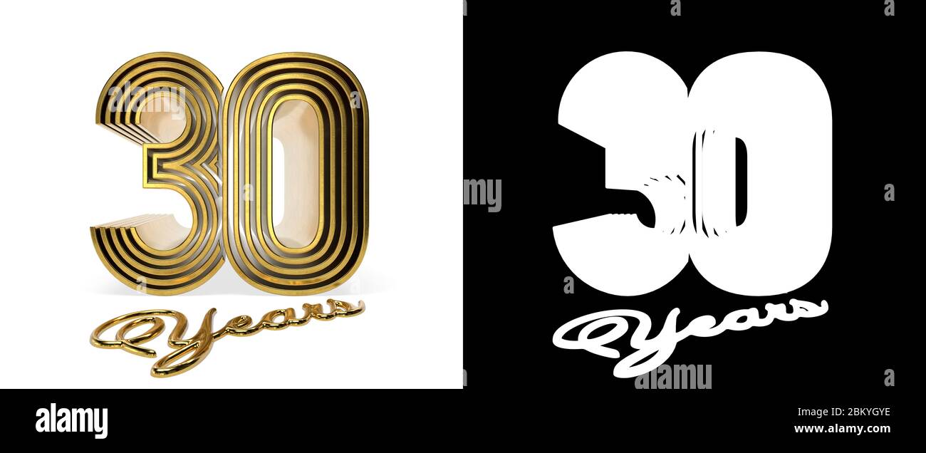 Number 30 (number thirty) anniversary celebration design with five ...